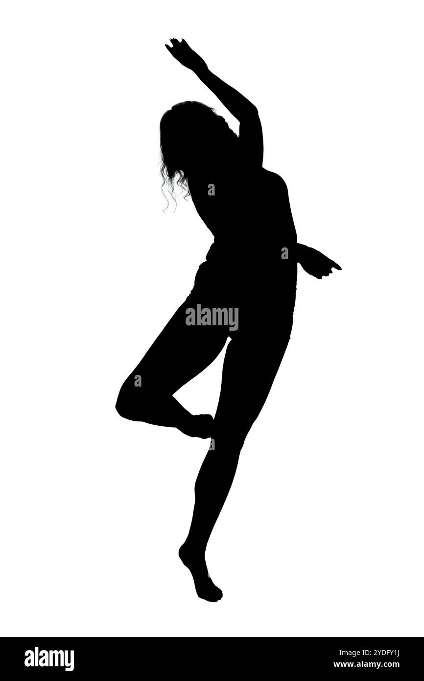 Silhouette of a girl dancing Cut Out Stock Images & Pictures - Alamy