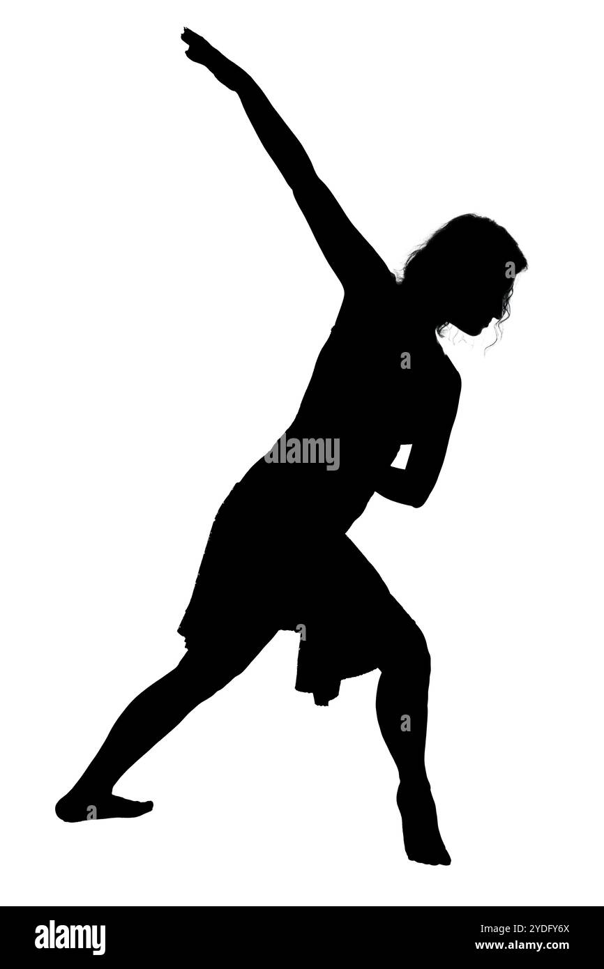 Silhouette of a girl dancing Cut Out Stock Images & Pictures - Alamy