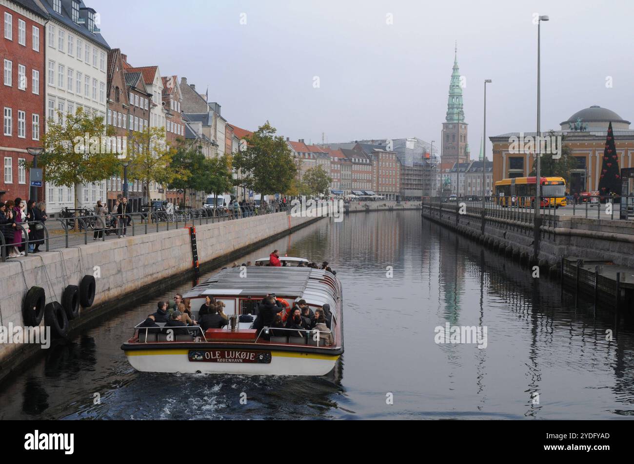 Copenhagen/ Denmark/26 October 2024/ Travelers boat ride canal tours ...