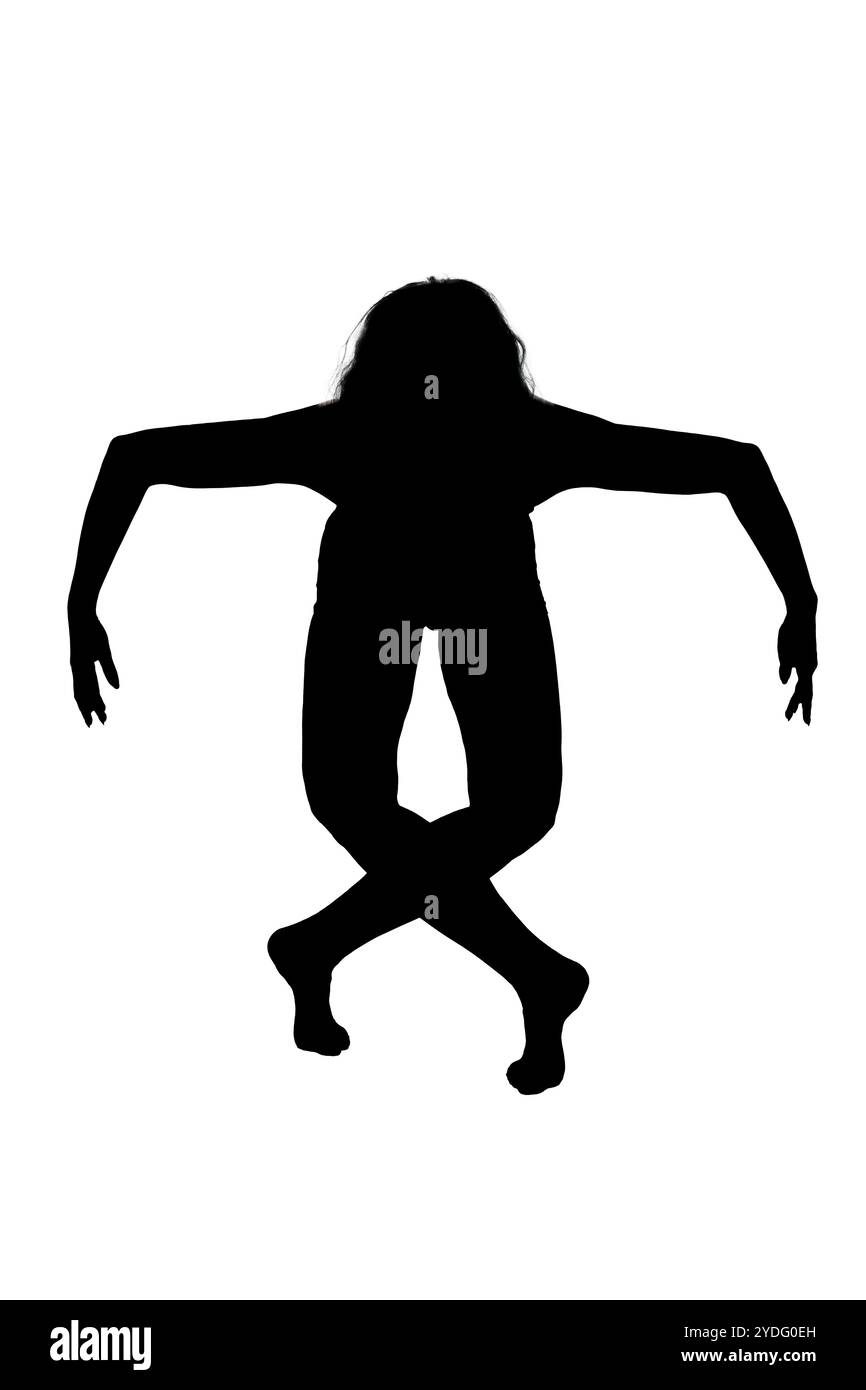 An artistic silhouette of a monkey, featuring its arms and legs crossed ...