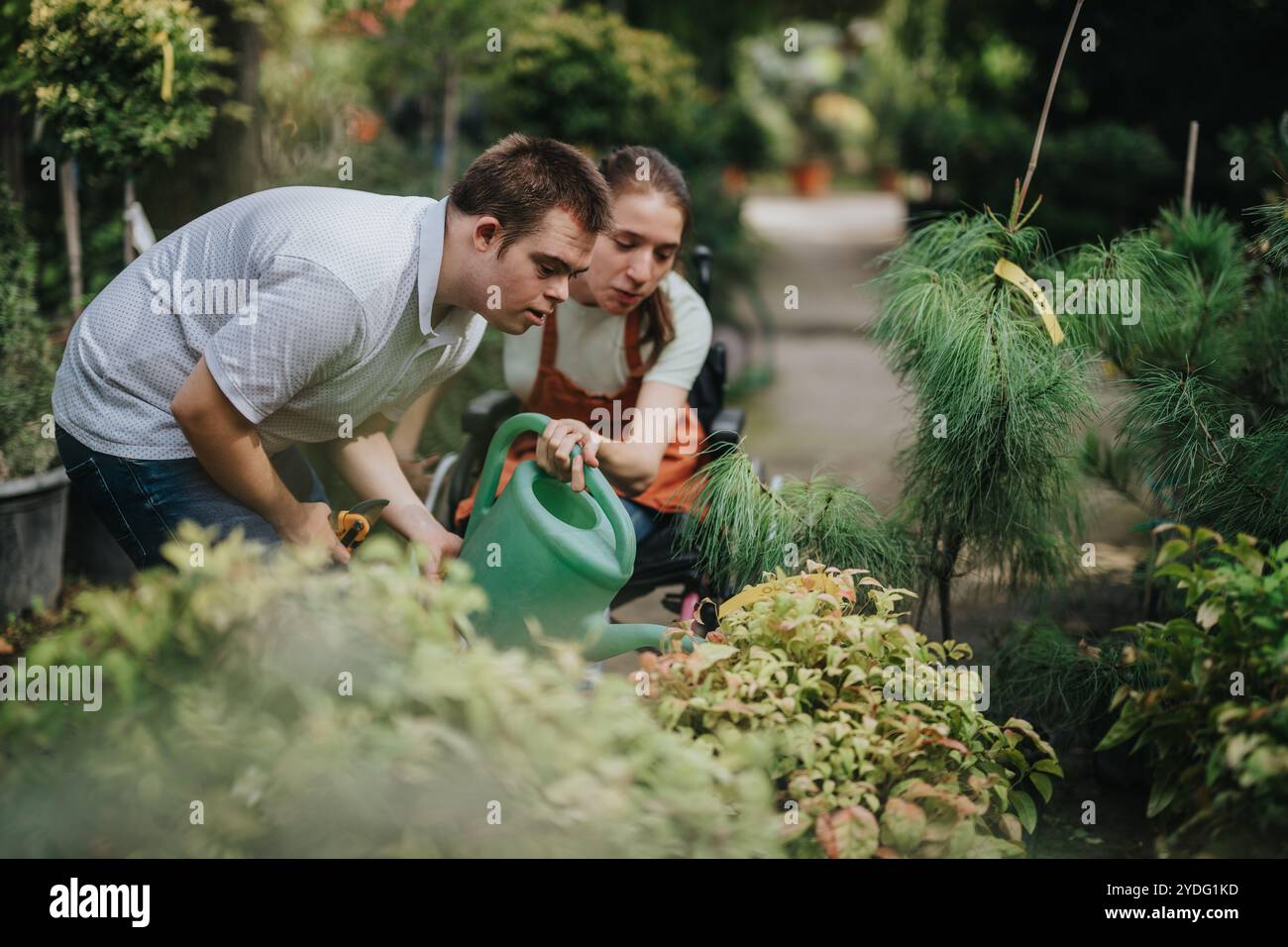 Inclusive gardening with male and female nurturing plants together ...
