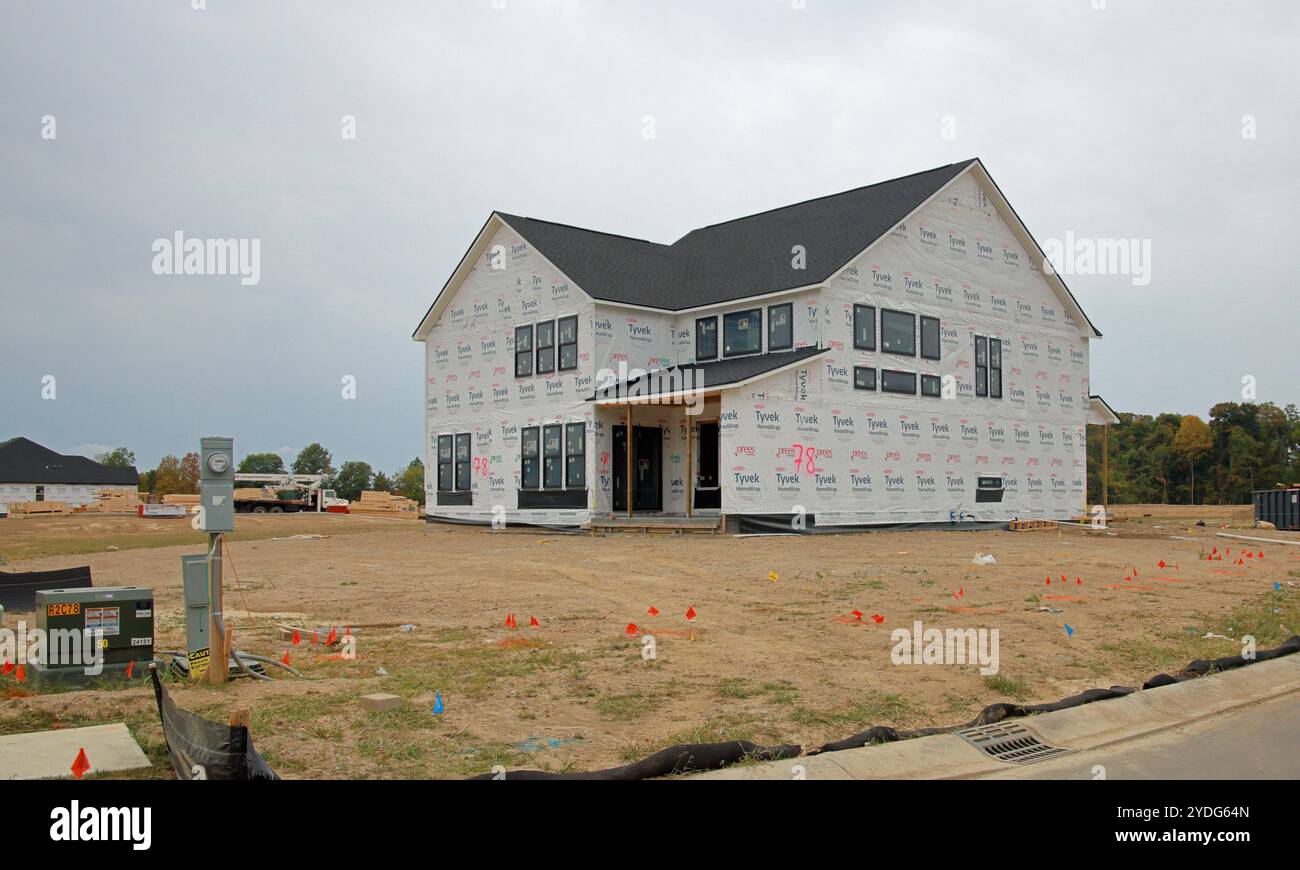 McCordsville, Indiana, USA -September 22 2024: A home building boom ...