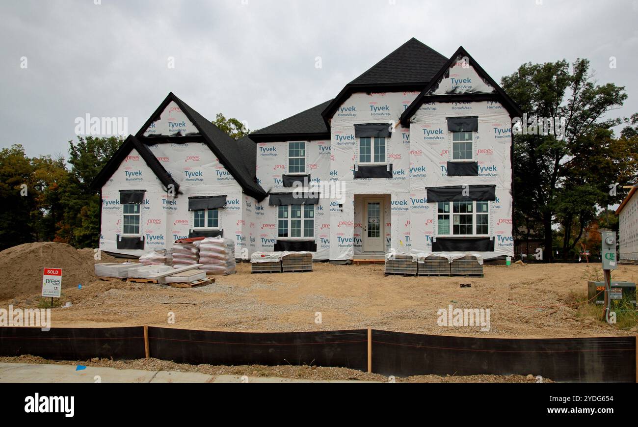 McCordsville, Indiana, USA -September 22 2024: A home building boom ...