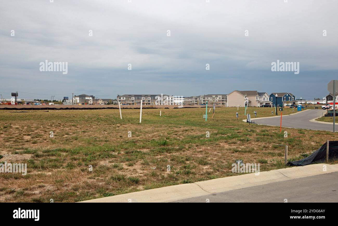 Mt Comfort, Indiana, USA - September 22 2024: Empty, new residential ...