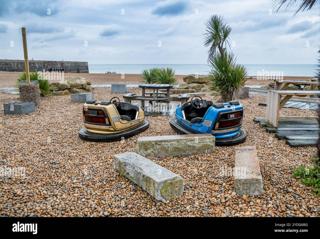 Dodgem cars on the beach Stock Photo - Alamy