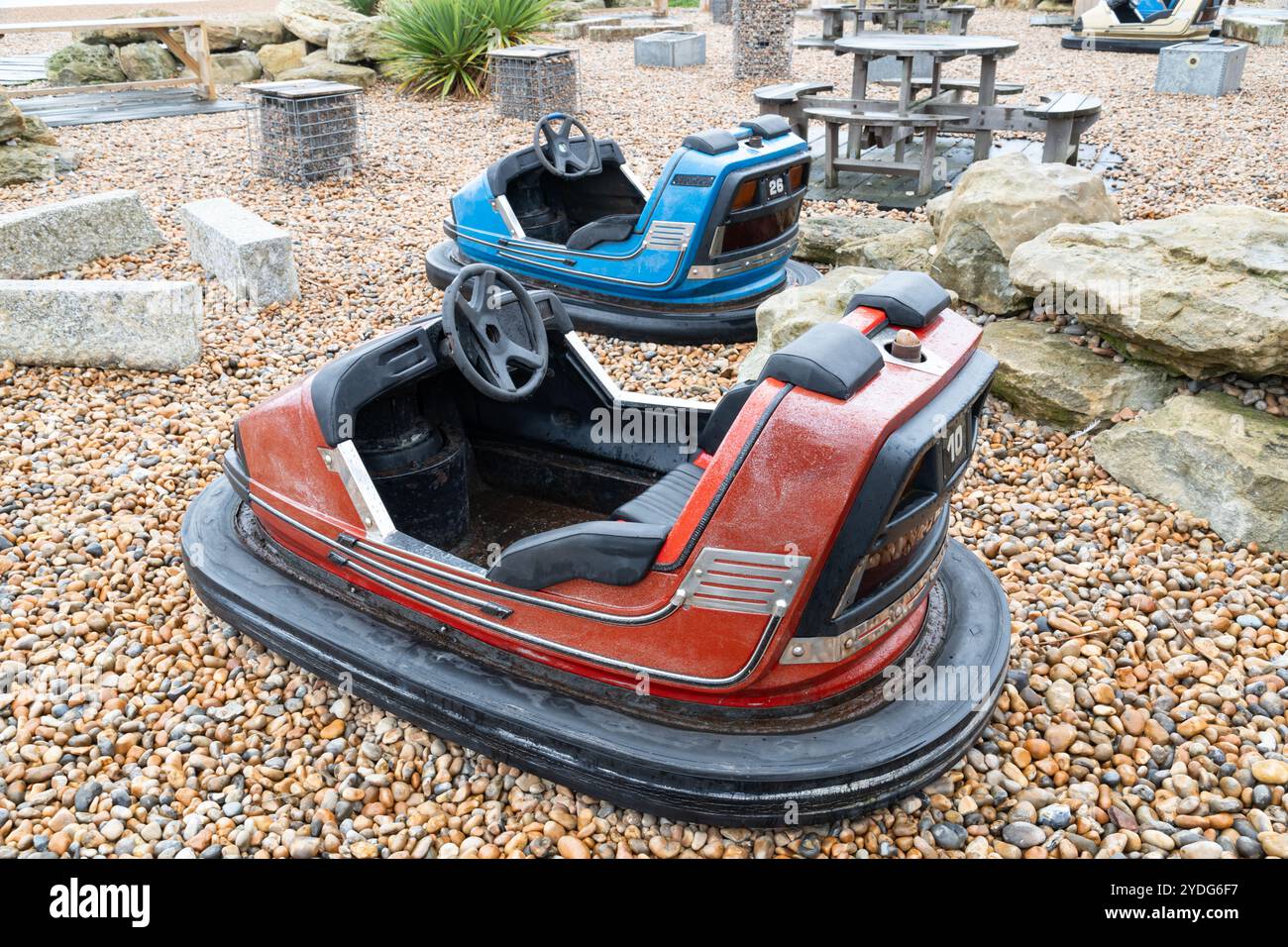 Dodgem cars on the beach Stock Photo - Alamy