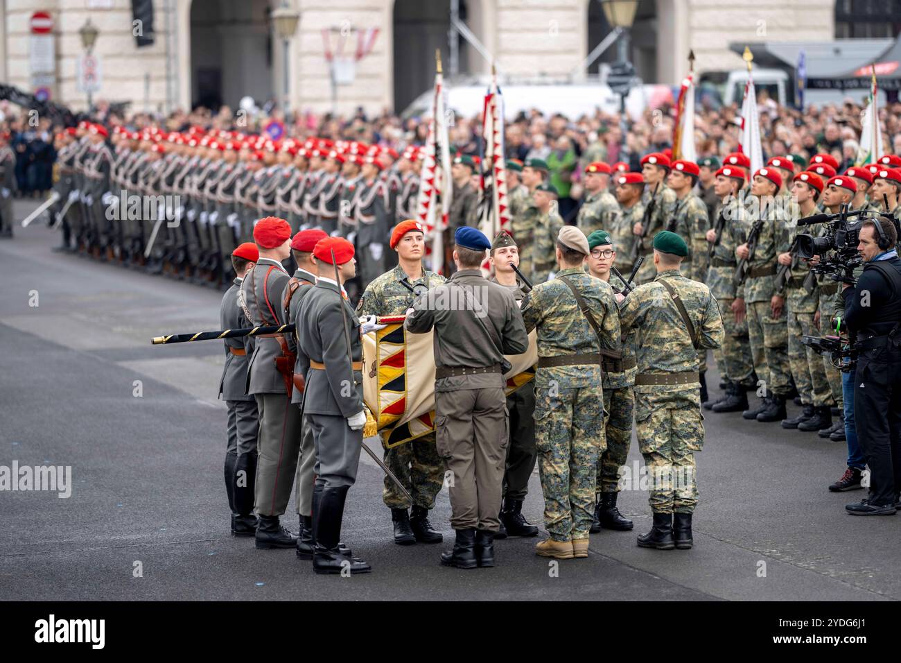 Recruits at their swearing-in ceremony during celebrations on the occasion of Austria’s ...