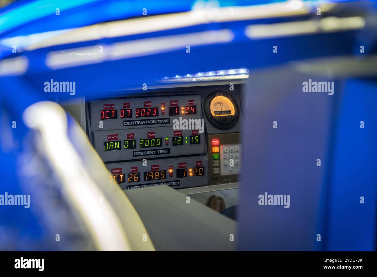Budapest, Hungary - Dec 09 2023: Dashboard of the DeLorean DMC-12 Time ...