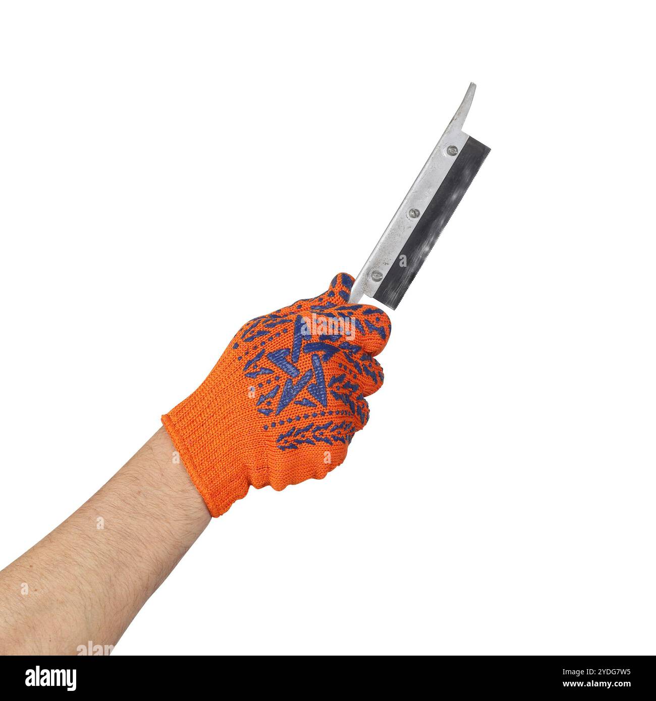 Objects tool hands action - A hand in a work glove holds a miniature ...