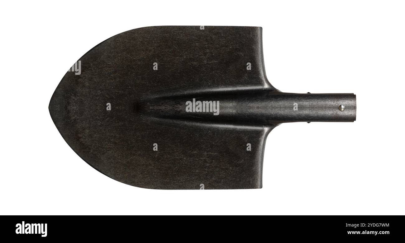 Tools Building and repair - Shovel blade with a handle on a white ...