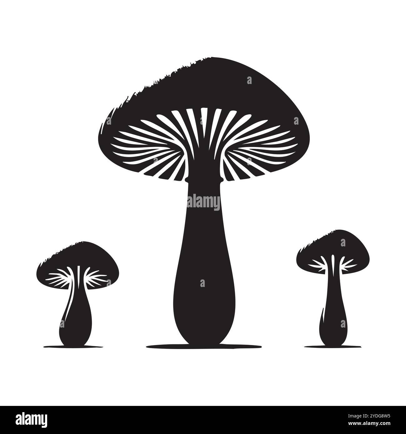Set of mushroom silhouette on white background Stock Vector Image & Art ...