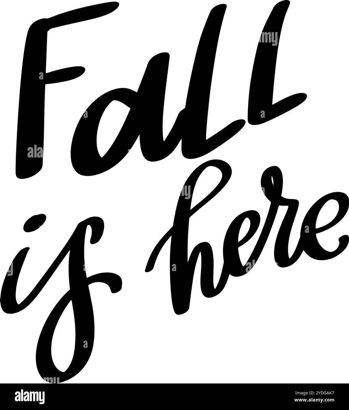 Fall is here. Hand Drawing lettering quote. Vector illustration Stock ...