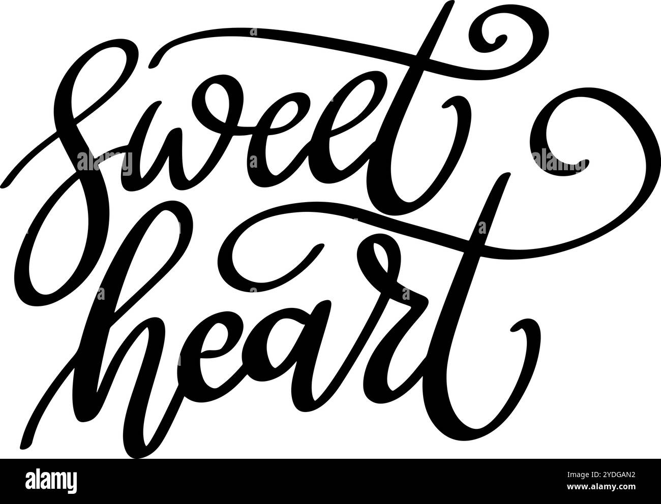 Sweet heart. Hand Drawing lettering quote. Vector illustration Stock ...