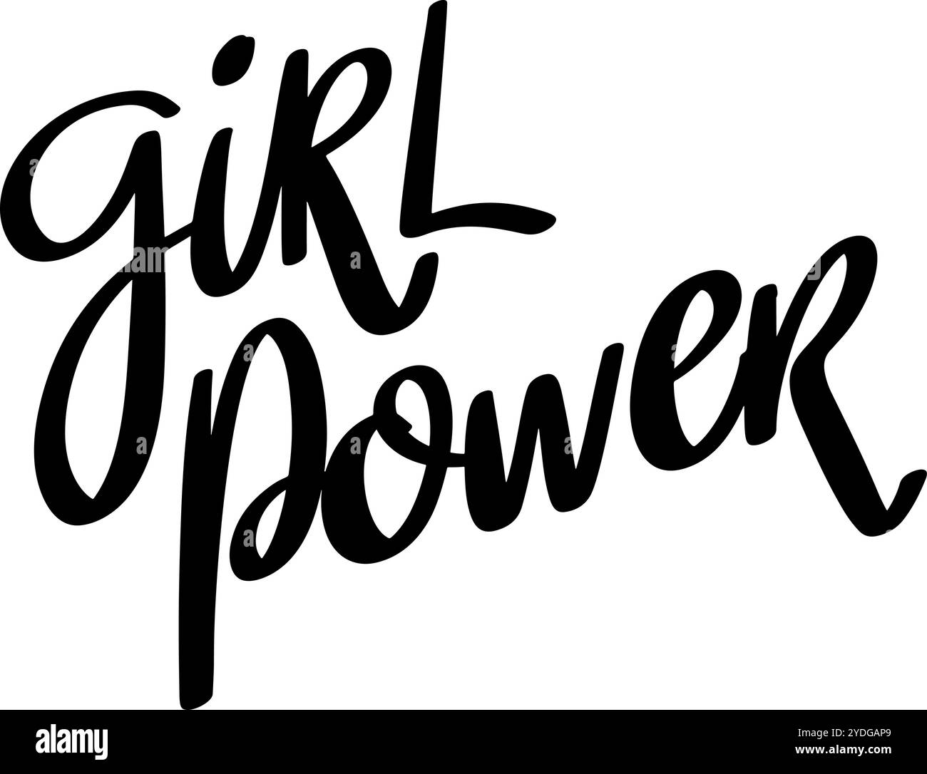Girl power. Hand Drawing lettering quote. Vector illustration Stock ...