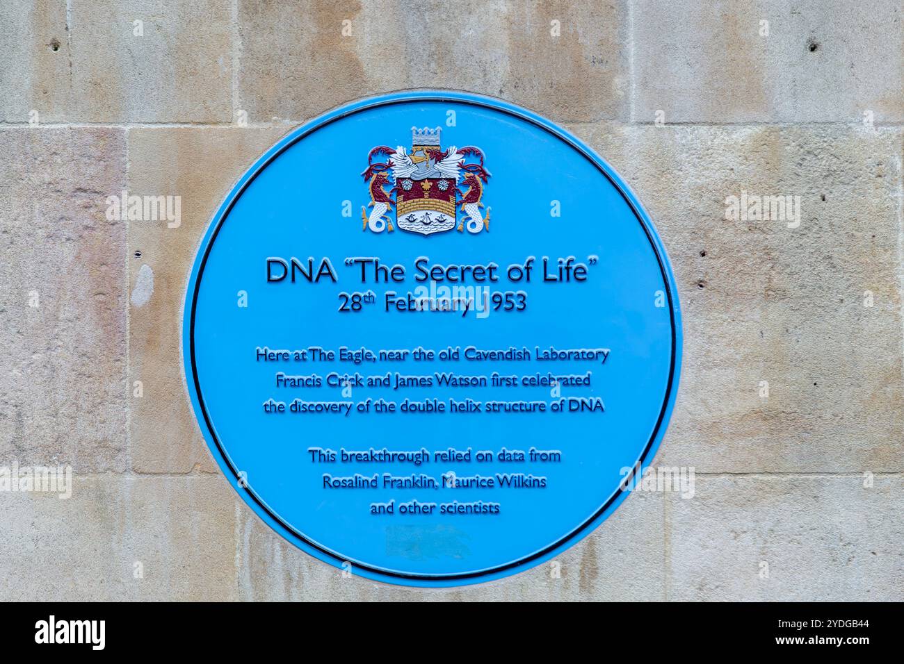 Blue plaque DNA 'The Secret of Life', Eagle Pub wall, Cambridge ...