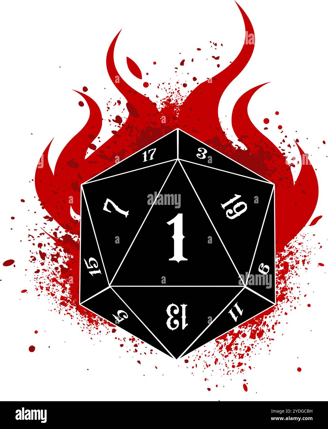 d20 RPG dice with flames Stock Vector Image & Art - Alamy