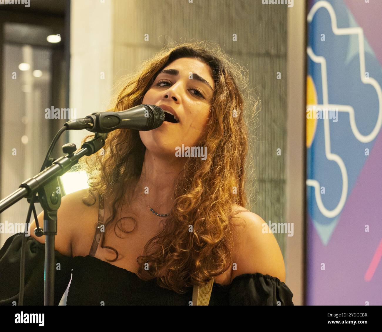 Live music in Souq Waqif during FIFA World Cup. A talented singer ...