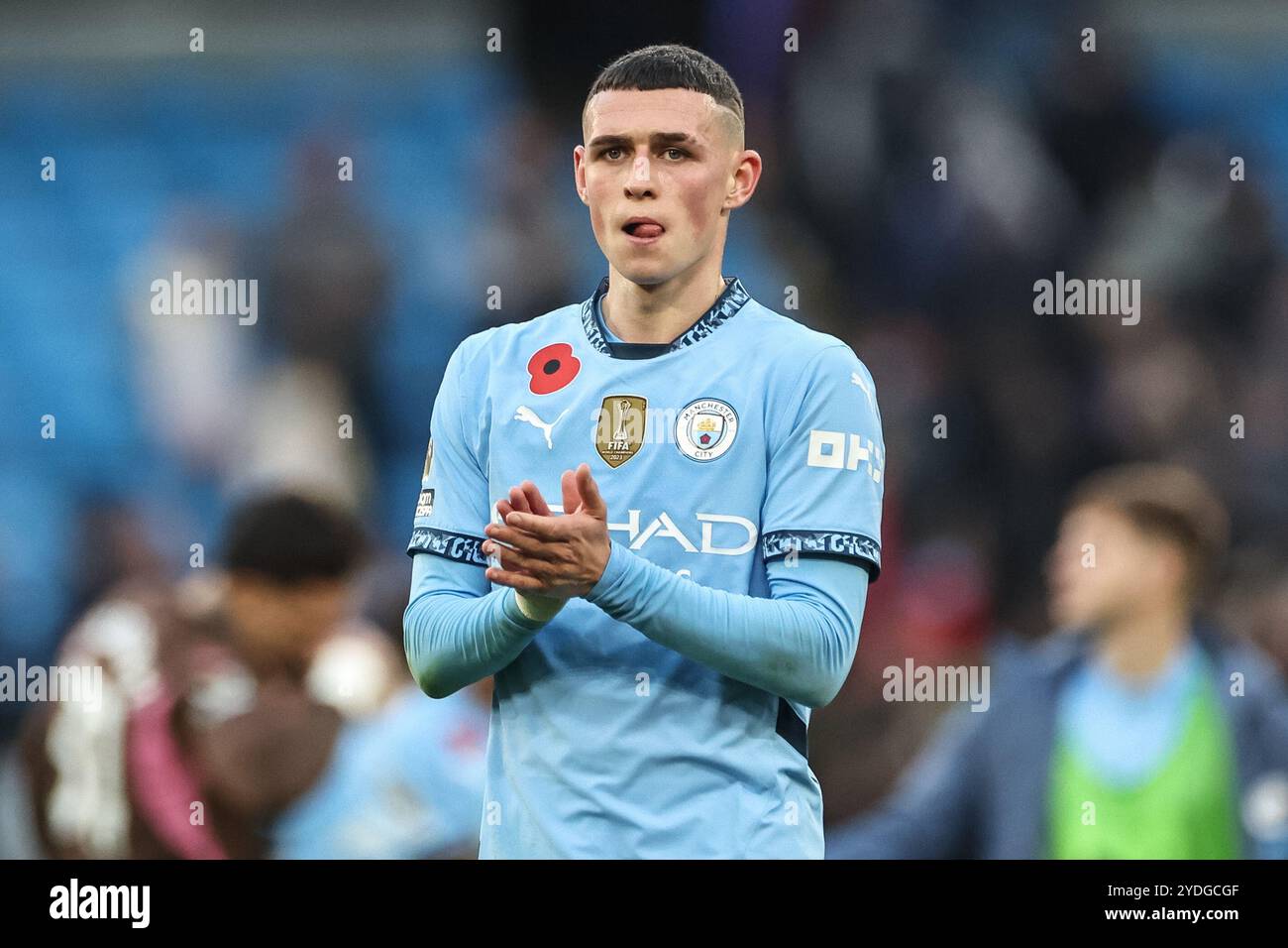 Phil Foden of Manchester City applauds the fans during the Premier ...