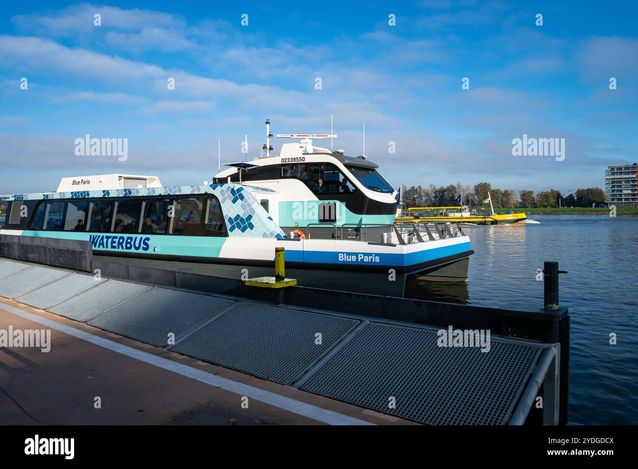 Water bus or water taxi in the Rotterdam region, The Netherlands Stock ...