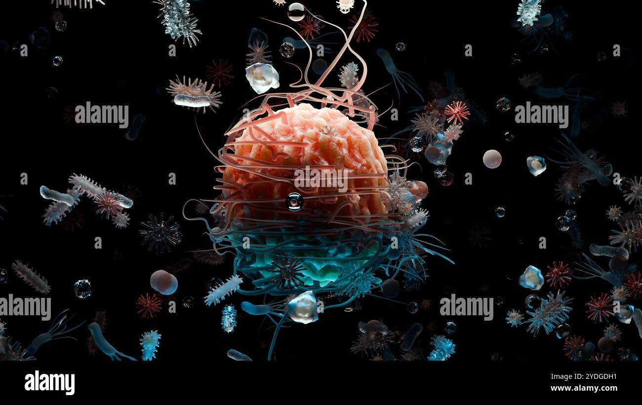 Different types of virus and bacteria and microbe and germs set ...
