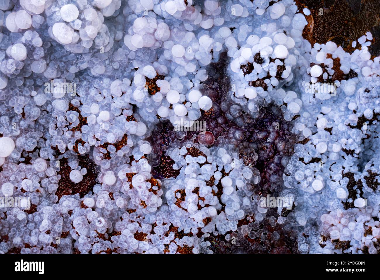 Hydrozincite crystals. Specimen from Rotem Slag, Rotem, Belgium. Micro ...