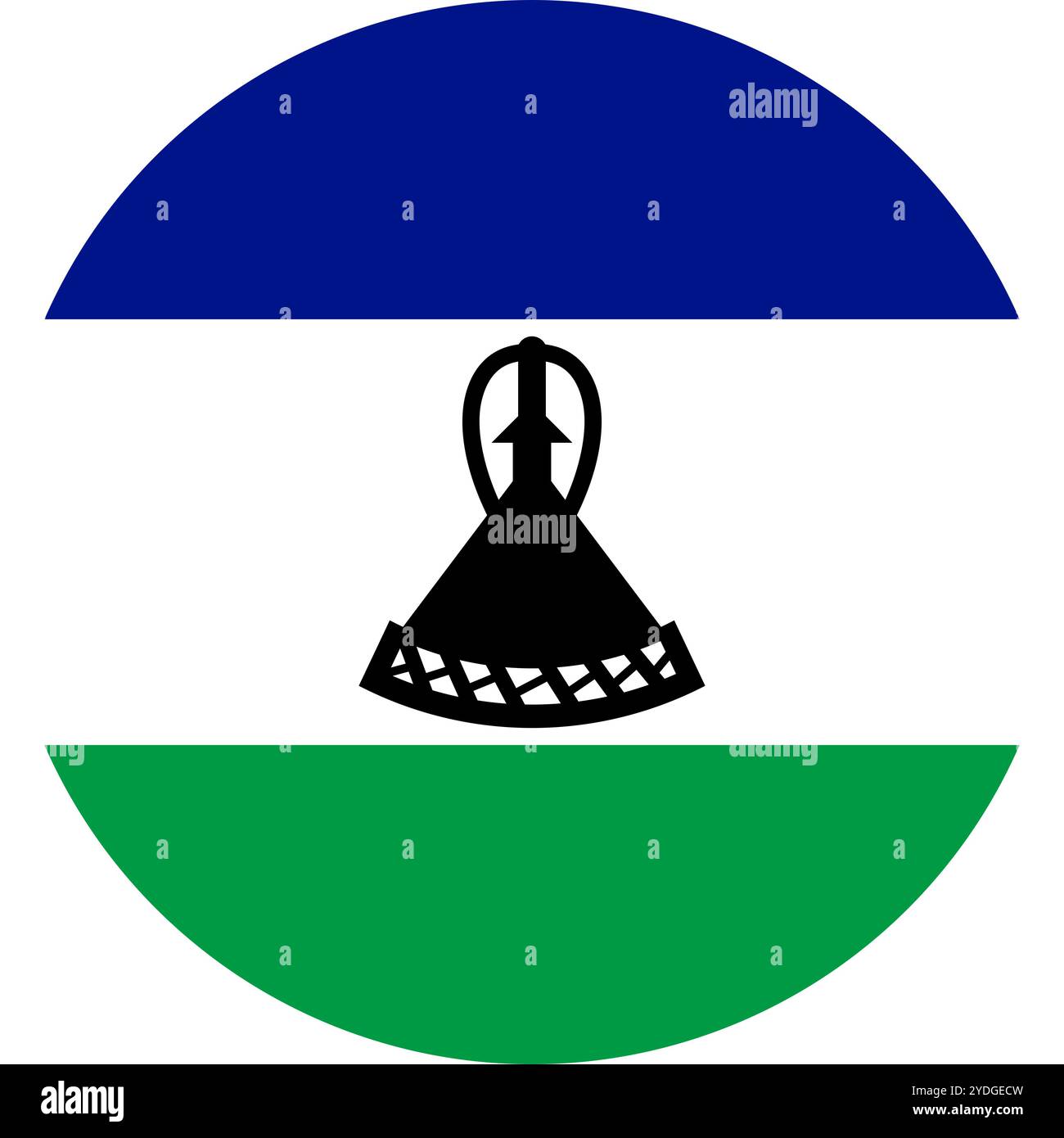 Lesotho Circle Flag, Circle Flag of Lesotho, Vector Images Stock Vector ...