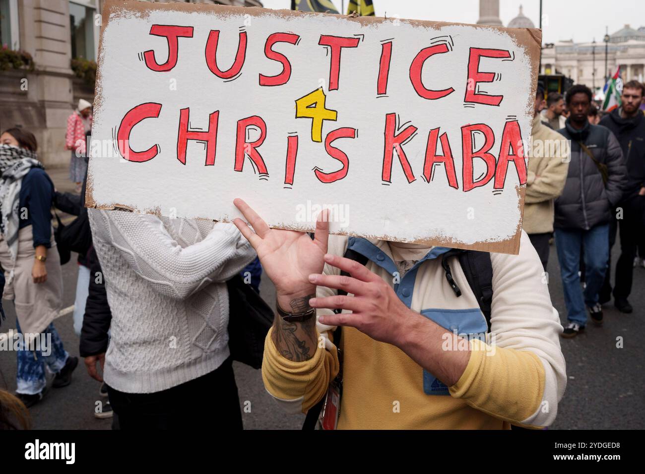 Protesters from the 'Justice for Chris Kaba' campaign plus other black ...