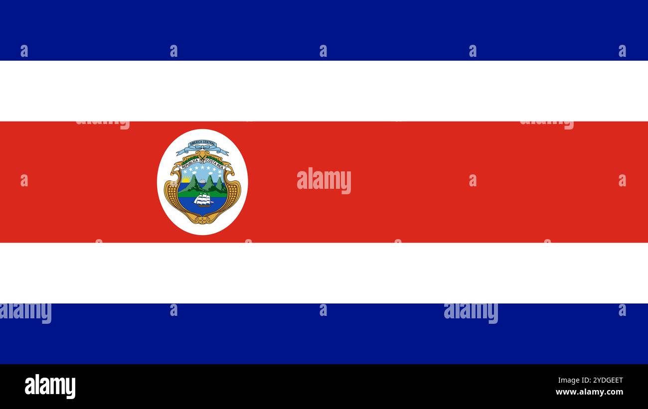 Flag of Costa Rica, 16:9 Format, Costa Rica Flag, Vector Images Stock ...