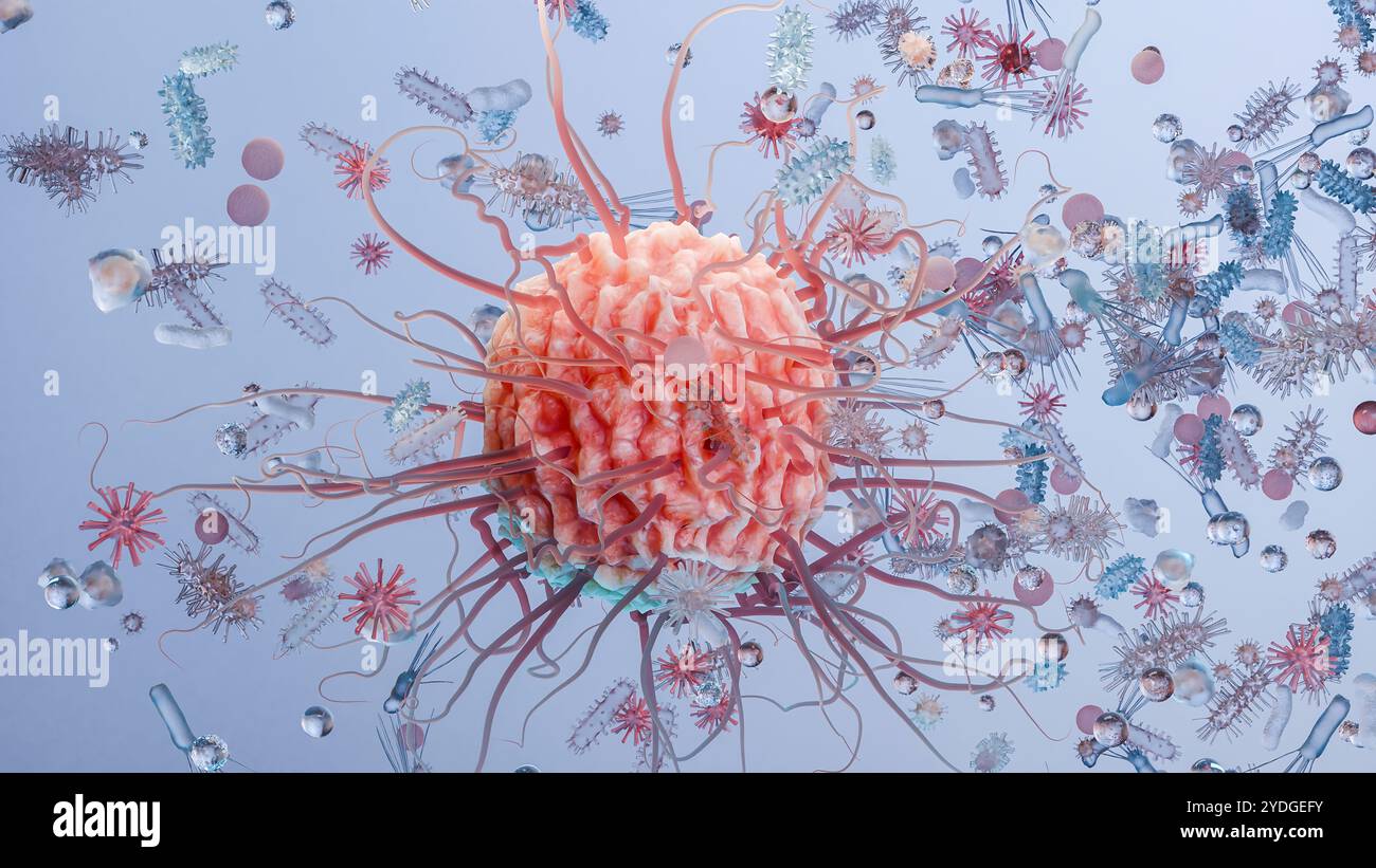 Different types of virus and bacteria and microbe and germs set ...