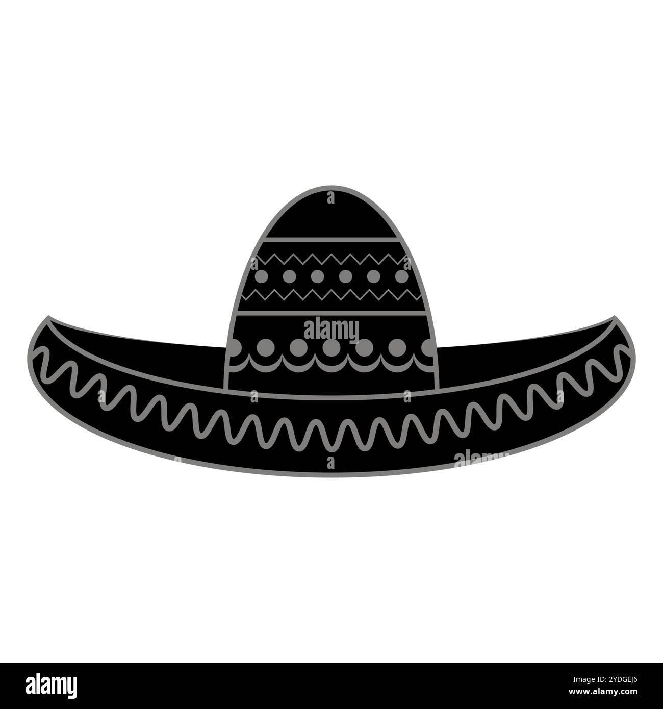 Raster Mexican sombrero. Cinco de mayo symbol isolated on white ...