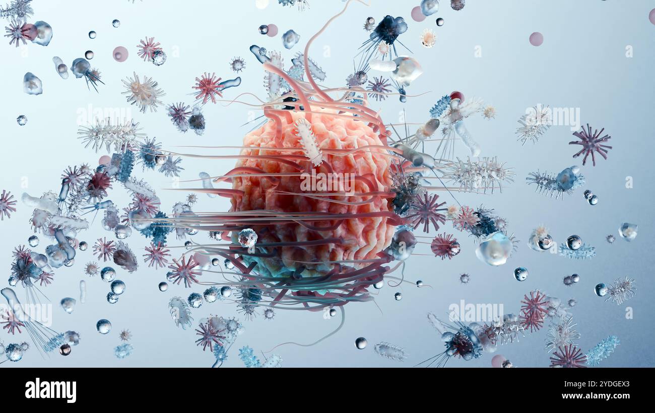 Different types of virus and bacteria and microbe and germs set ...