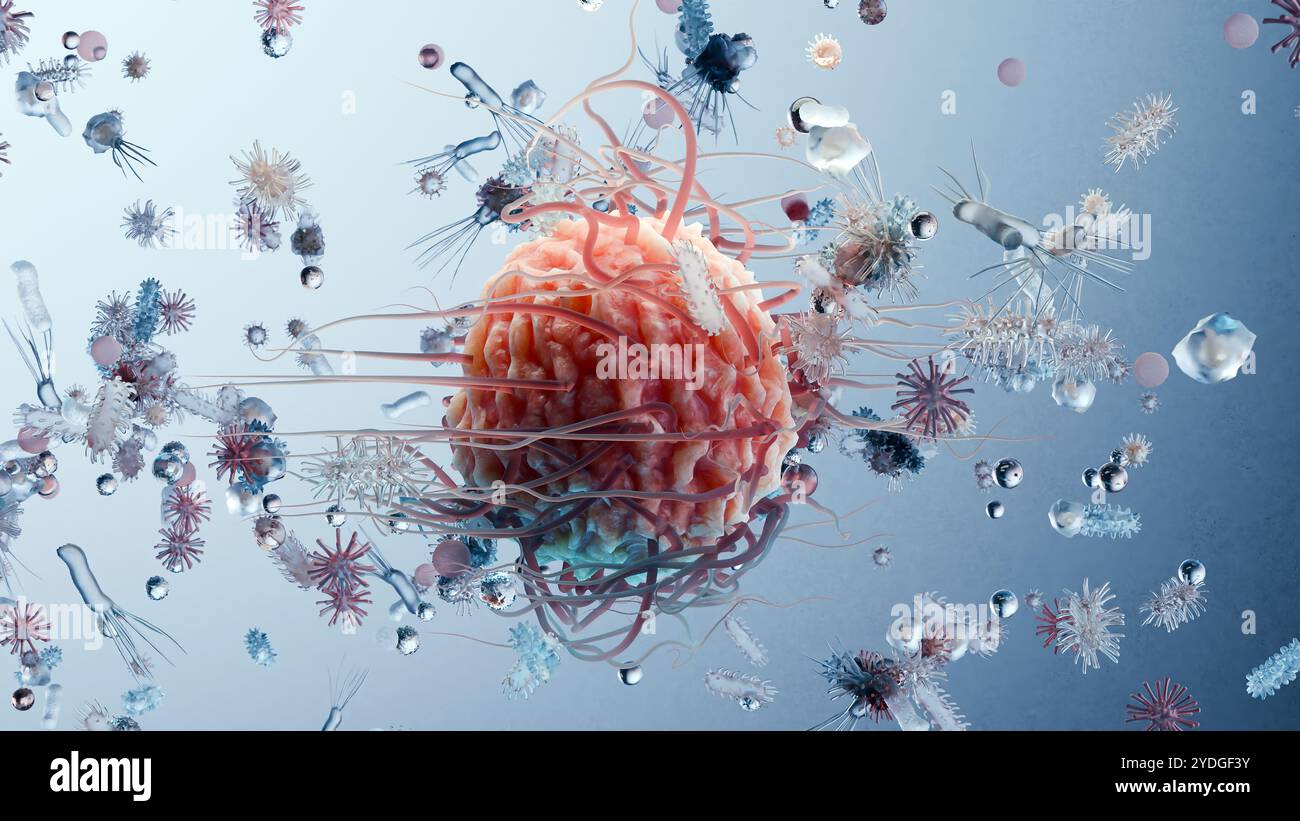 Different types of virus and bacteria and microbe and germs set ...