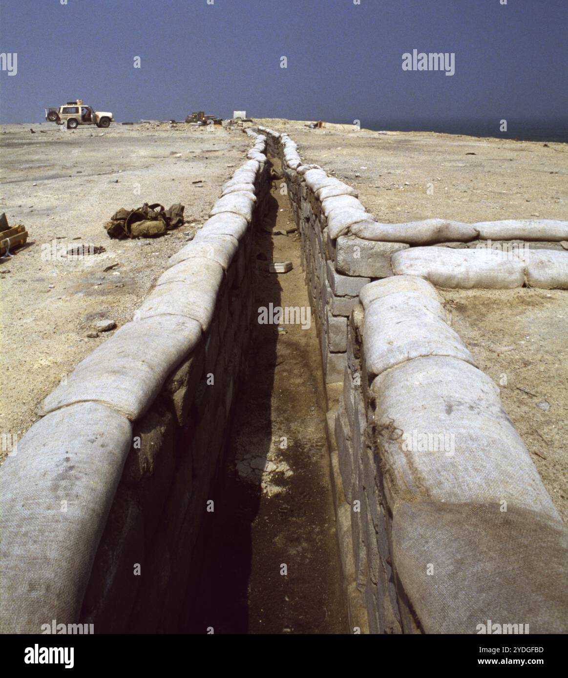 First Gulf War: 10th March 1991 Abandoned Iraqi defences on Anjafa ...