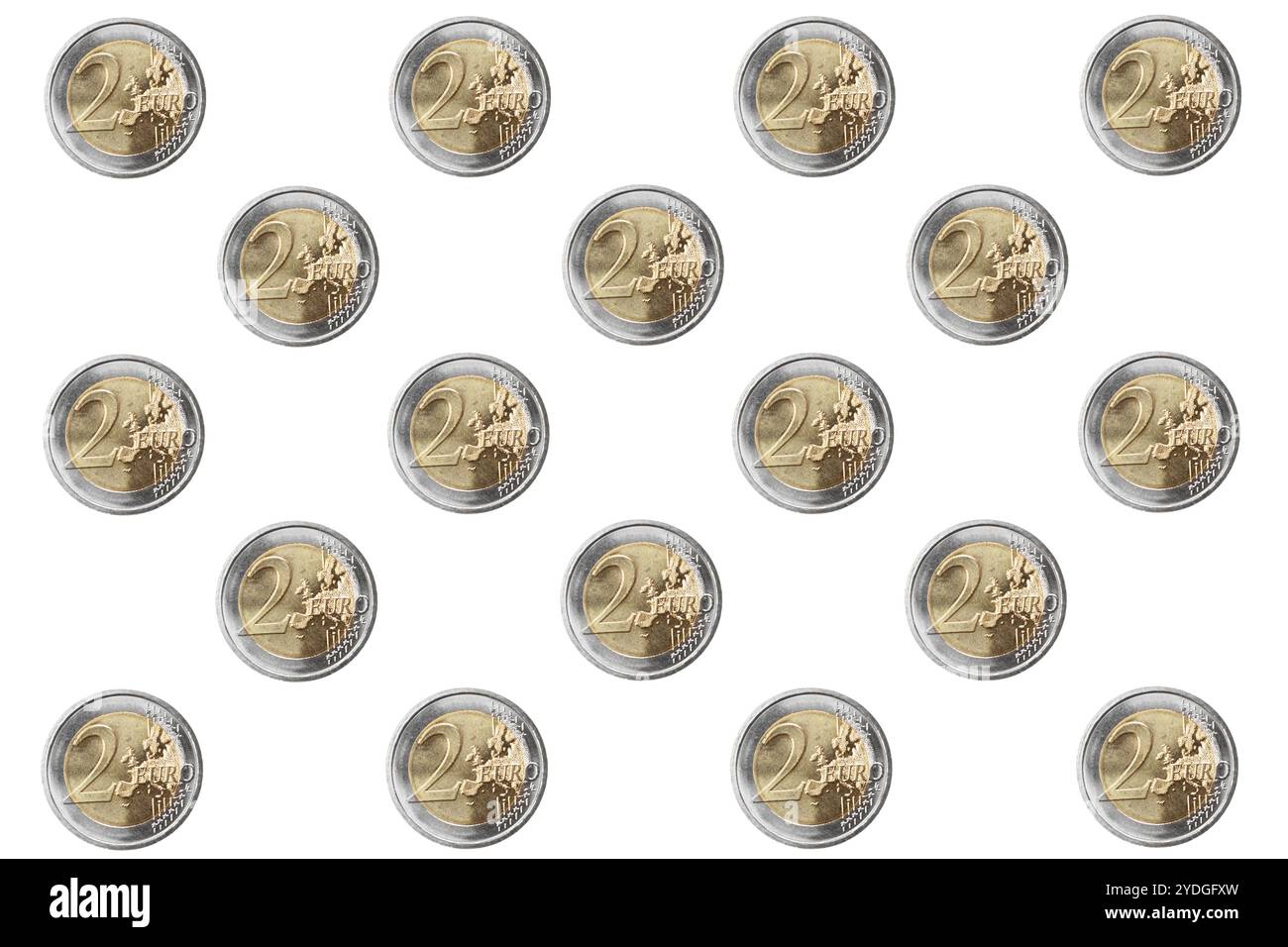 Two silver euro coins Cut Out Stock Images & Pictures - Alamy