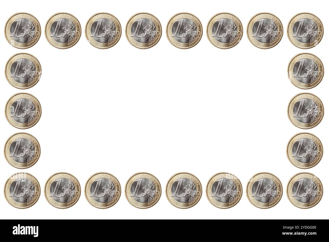 One Euro coins on white background Stock Photo - Alamy