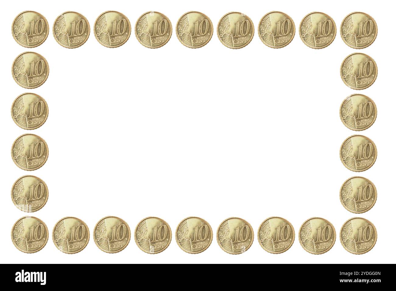 Ten cents Euro coins on white background Stock Photo - Alamy