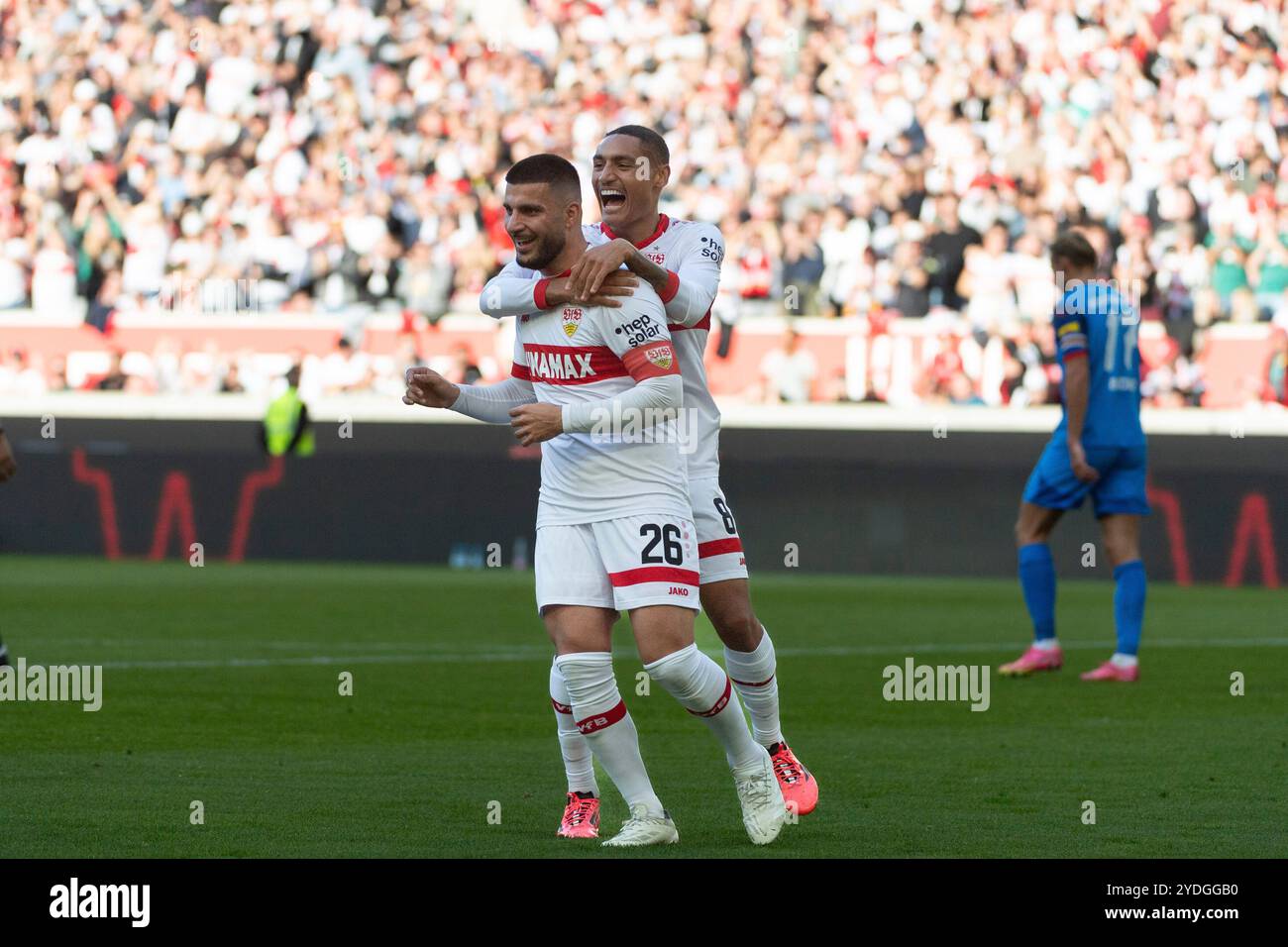 Stuttgart, Deutschland. 26th Oct, 2024. Tor zum 1:0 durch Deniz Undav (VfB Stuttgart #26), jubel ...