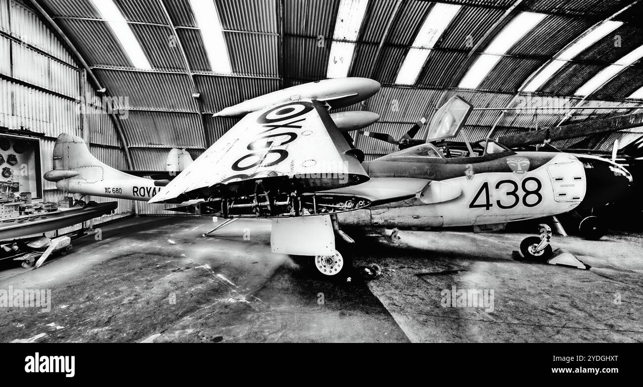 NESLAM aero museum Sunderland static De Havilland Sea Venom FAW 22 ...