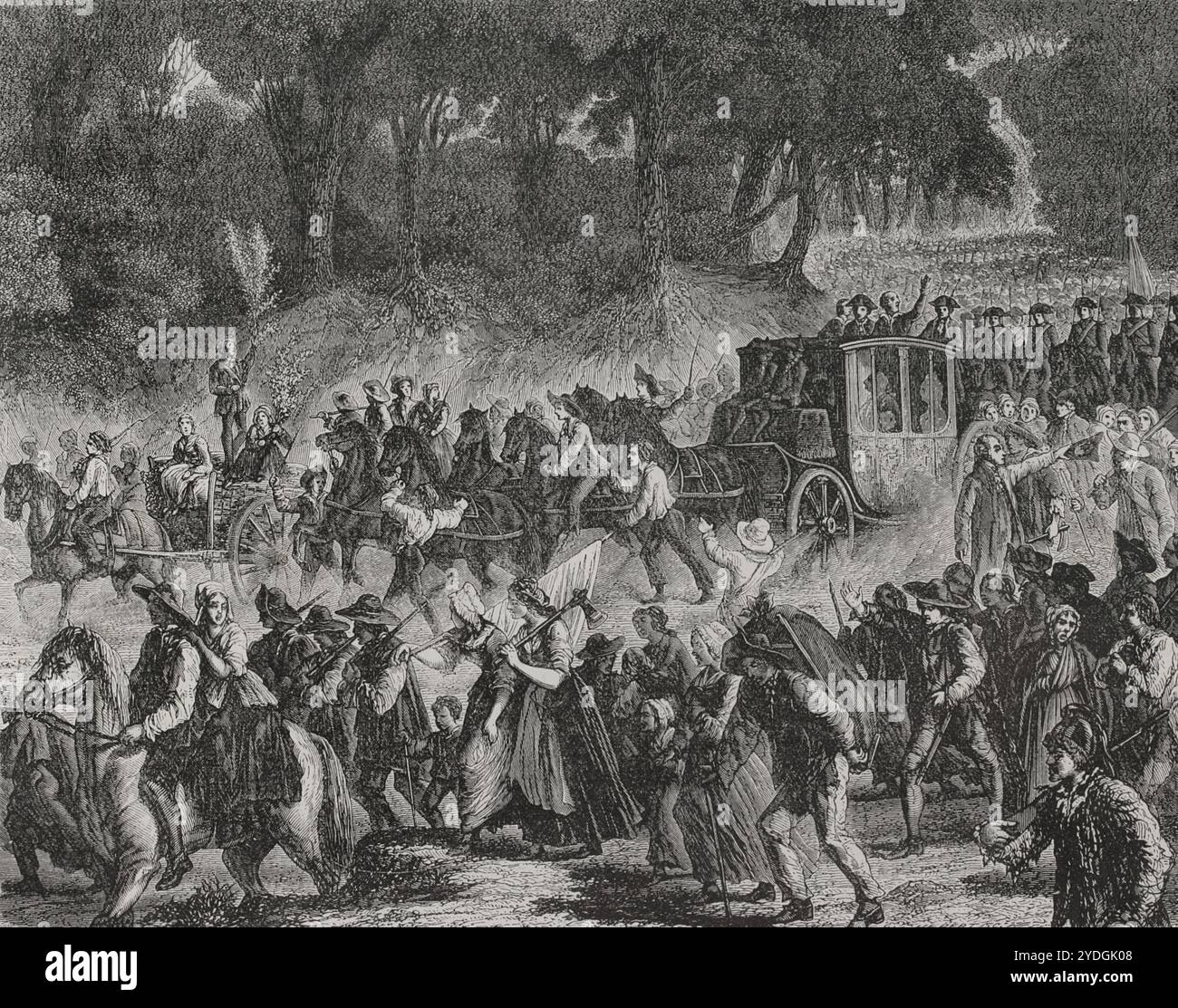 French Revolution. Flight to Varennes (20-21 June 1791). King Louis XVI ...