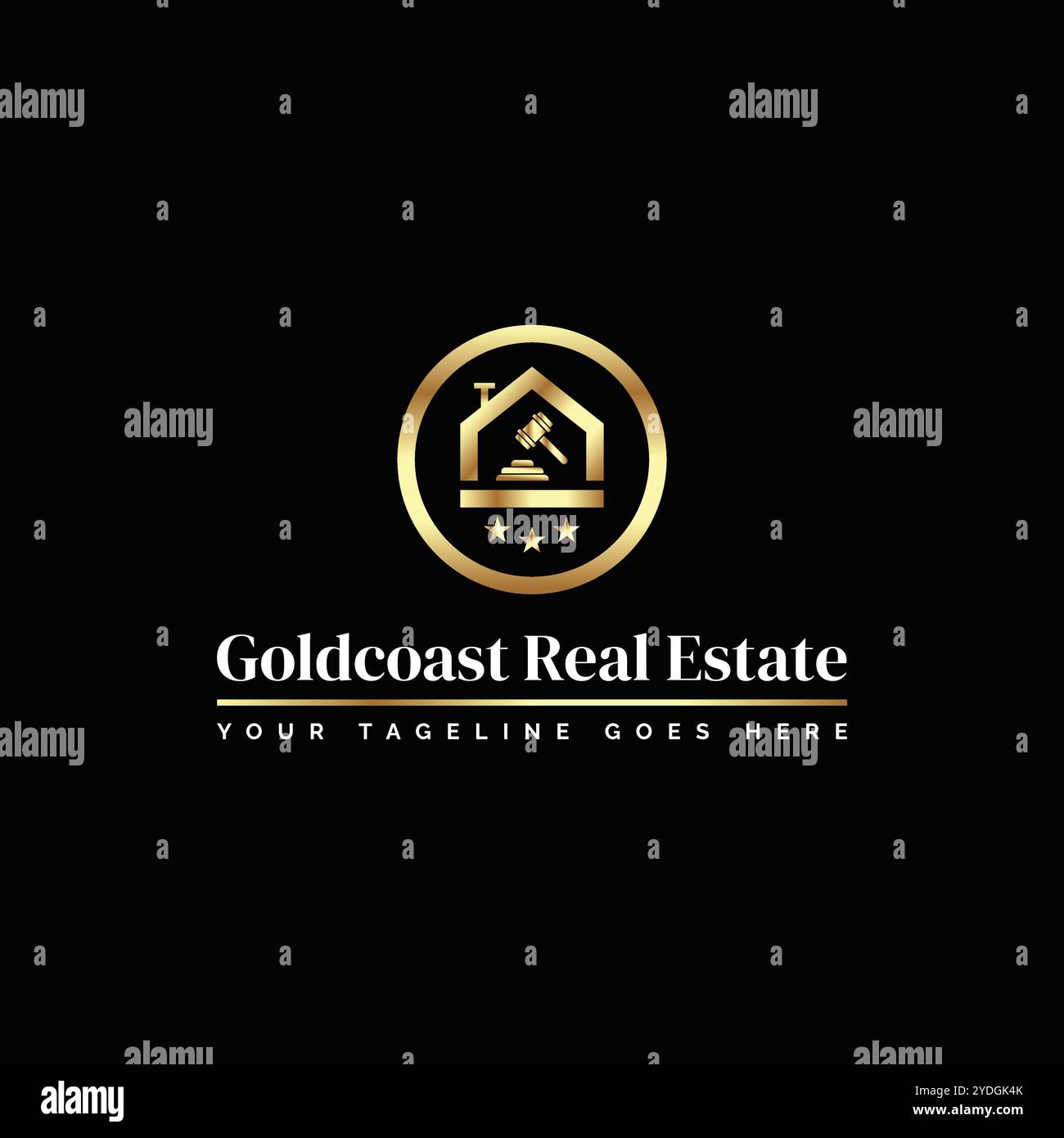 Gold house real estate logo template vector illustration icon element ...
