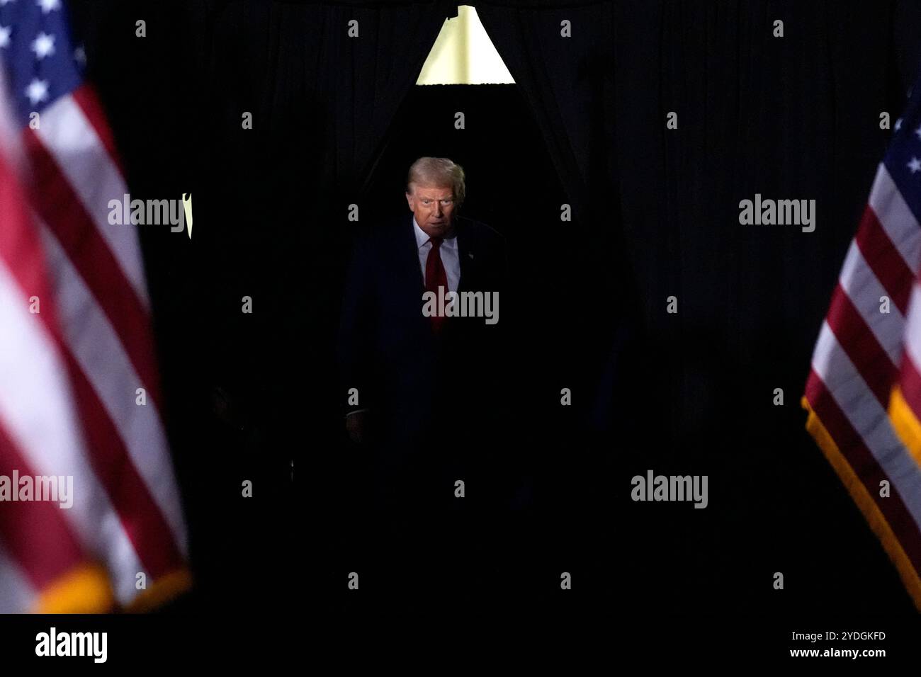 Republican presidential nominee former President Donald Trump arrives ...