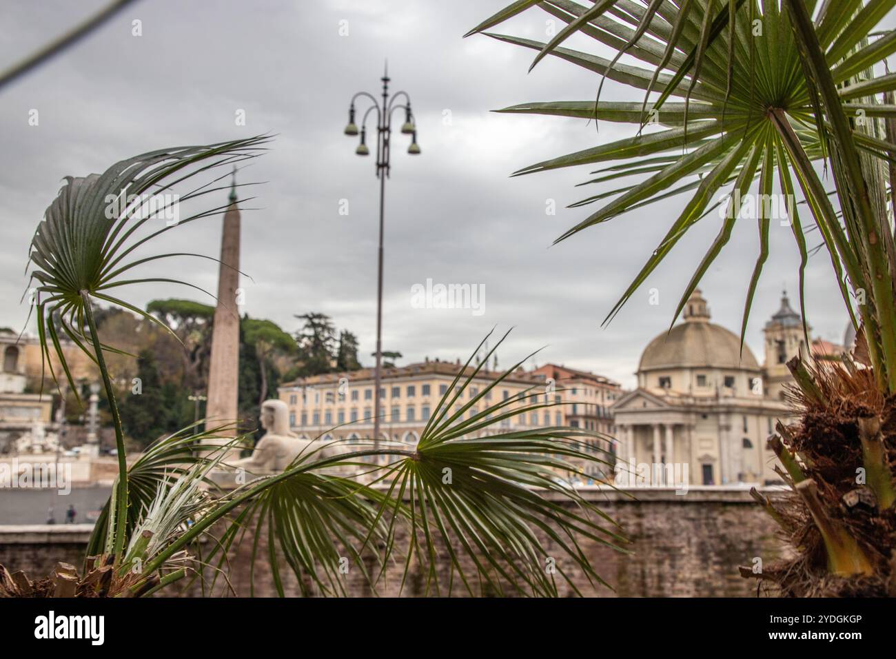 Rainy weather in the morning, sunrise in an old historical city ...