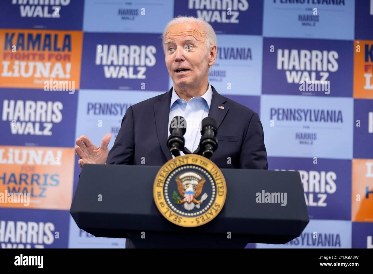 President Joe Biden speaks at an election campaign event in Pittsburgh ...
