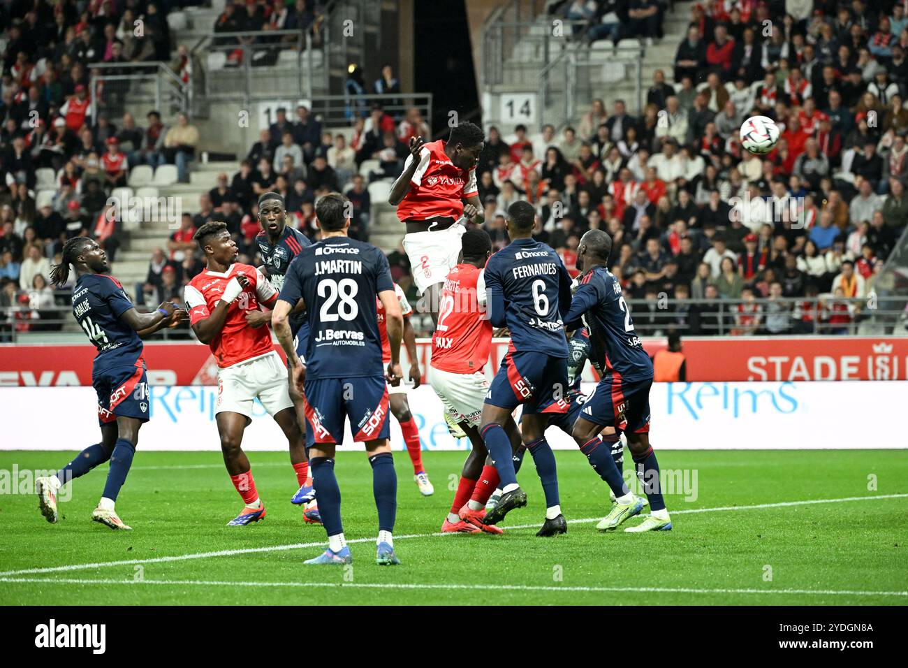02 Joseph OKUMU (sdr) during the Ligue 1 MCDonald's match between Reims ...