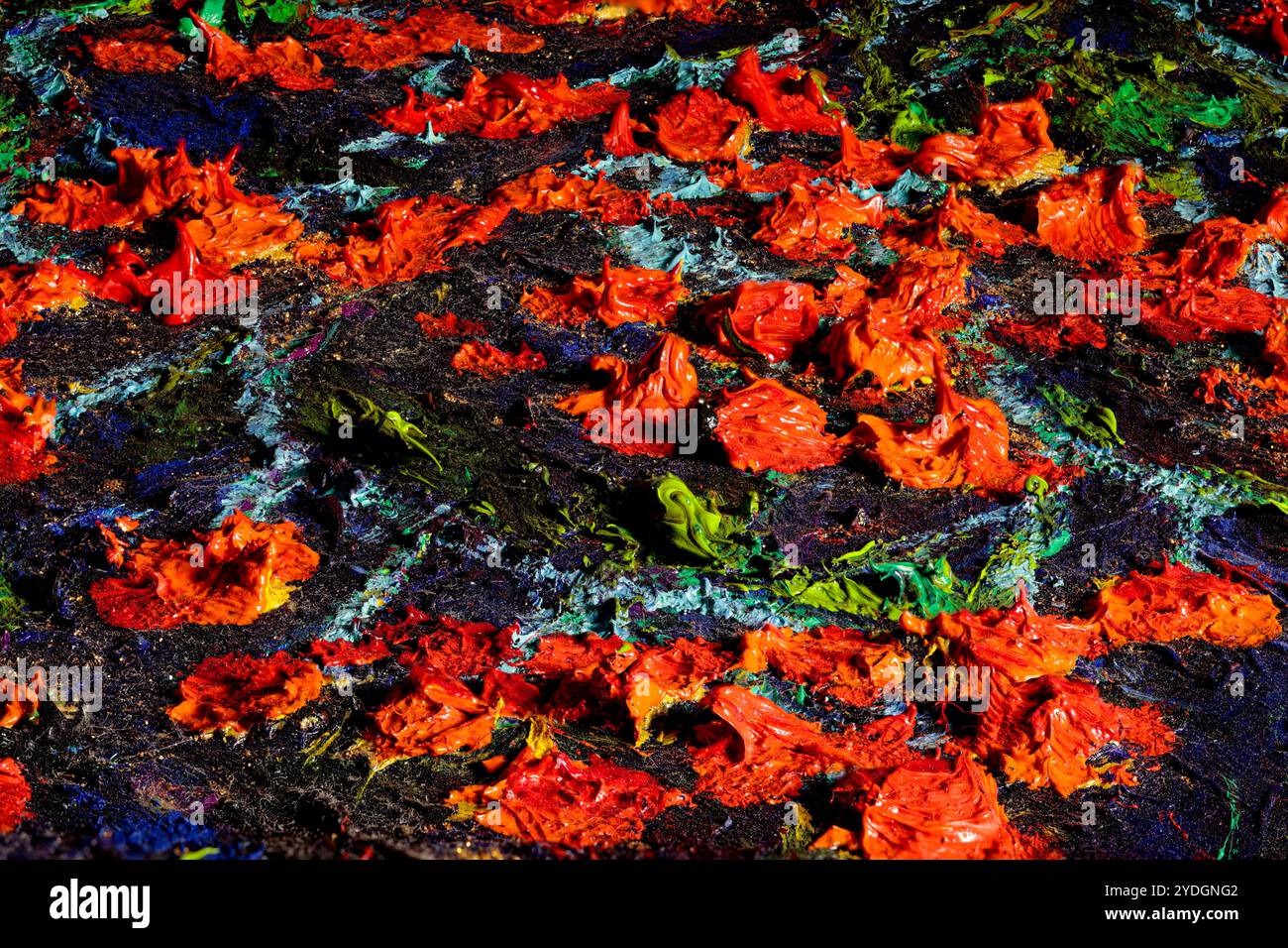 Red berries. oil painting on canvas, brush strokes, texture of paint ...