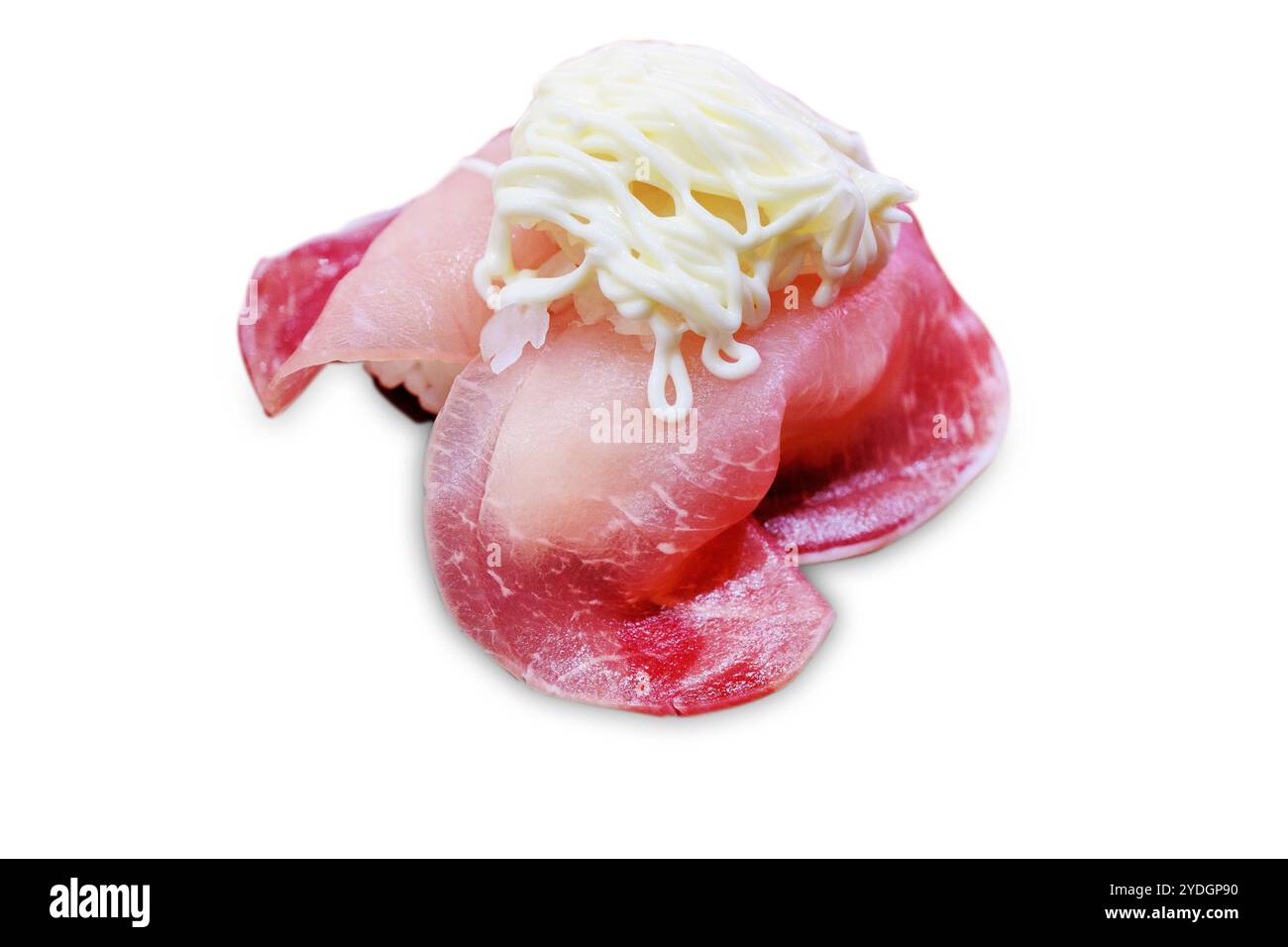 Die cut of ham Proscuitto shushi on white isolated Stock Photo - Alamy
