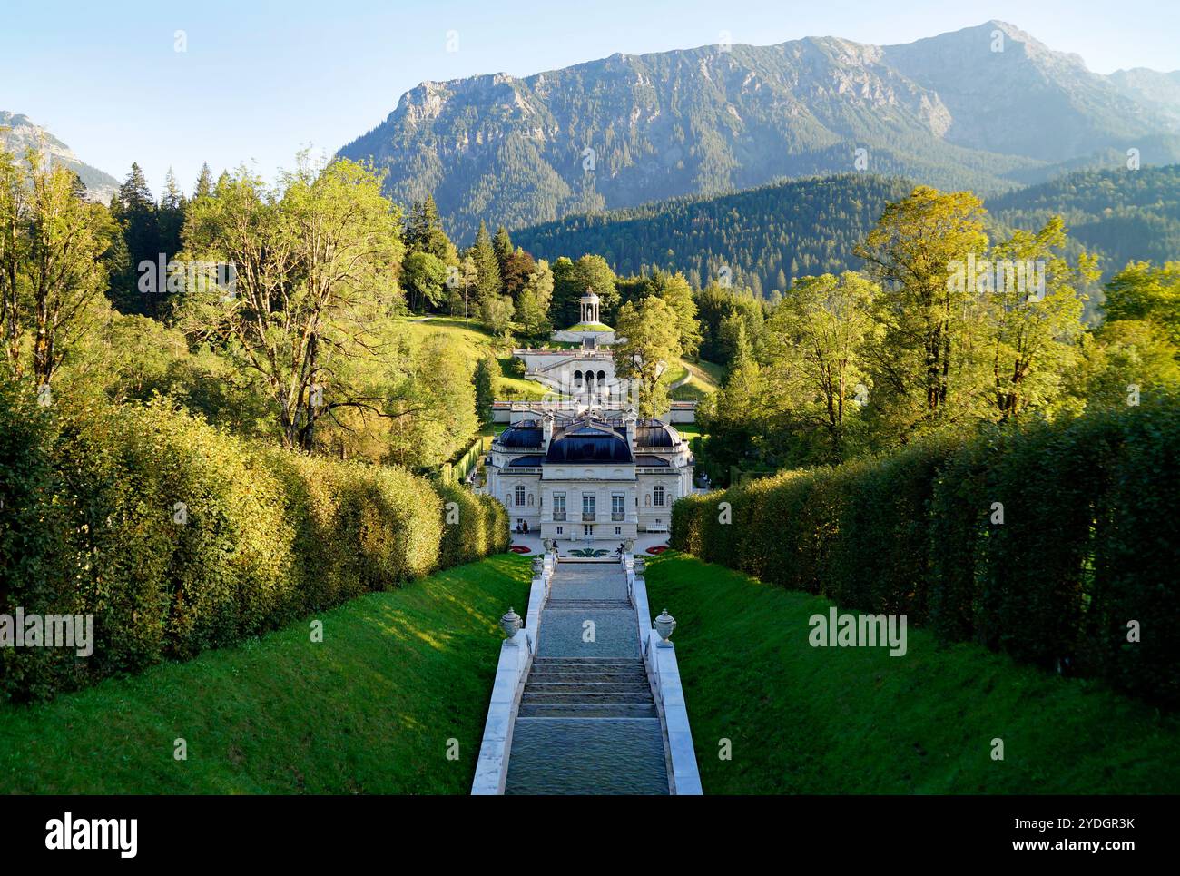 Rococo castle Linderhof built by the Bavarian king Ludwig II in the ...