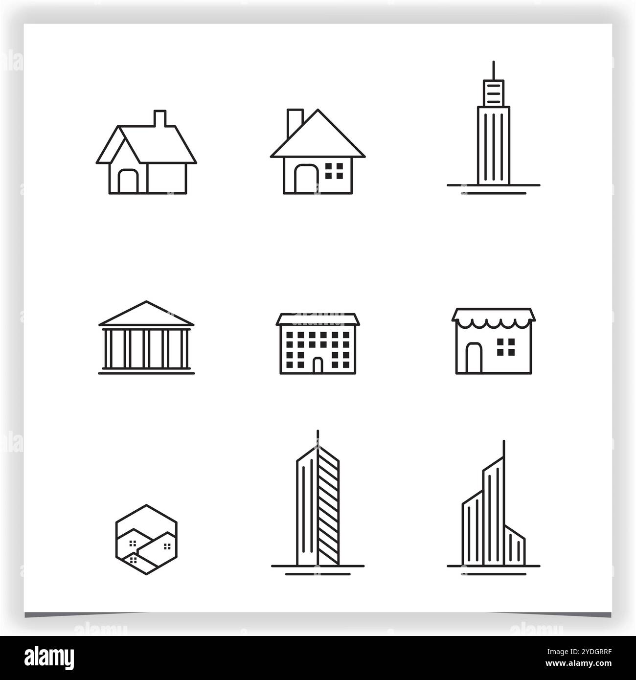 Vector building and real estate icons Stock Vector Image & Art - Alamy