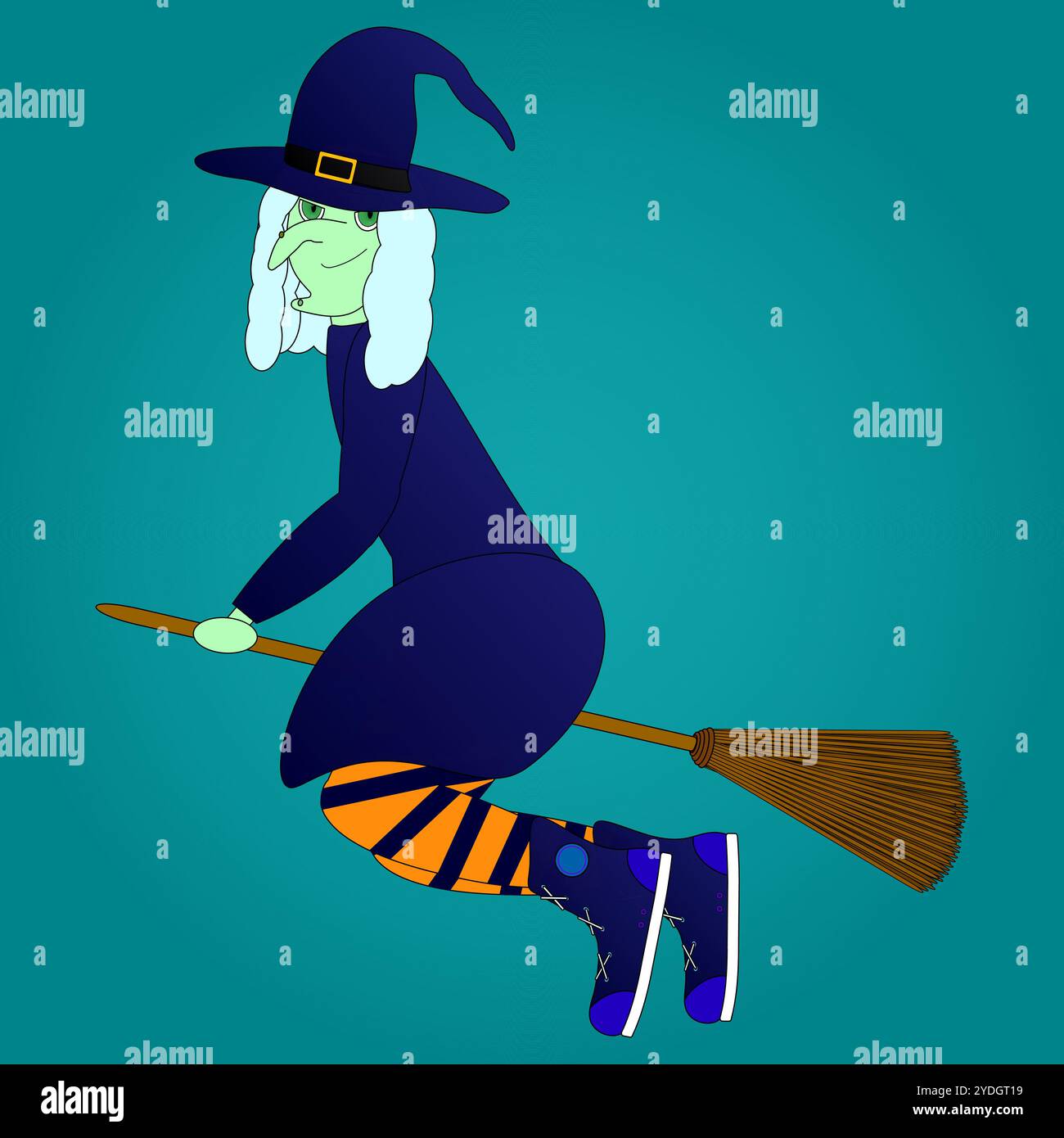 Scary witch flying Stock Vector Images - Alamy