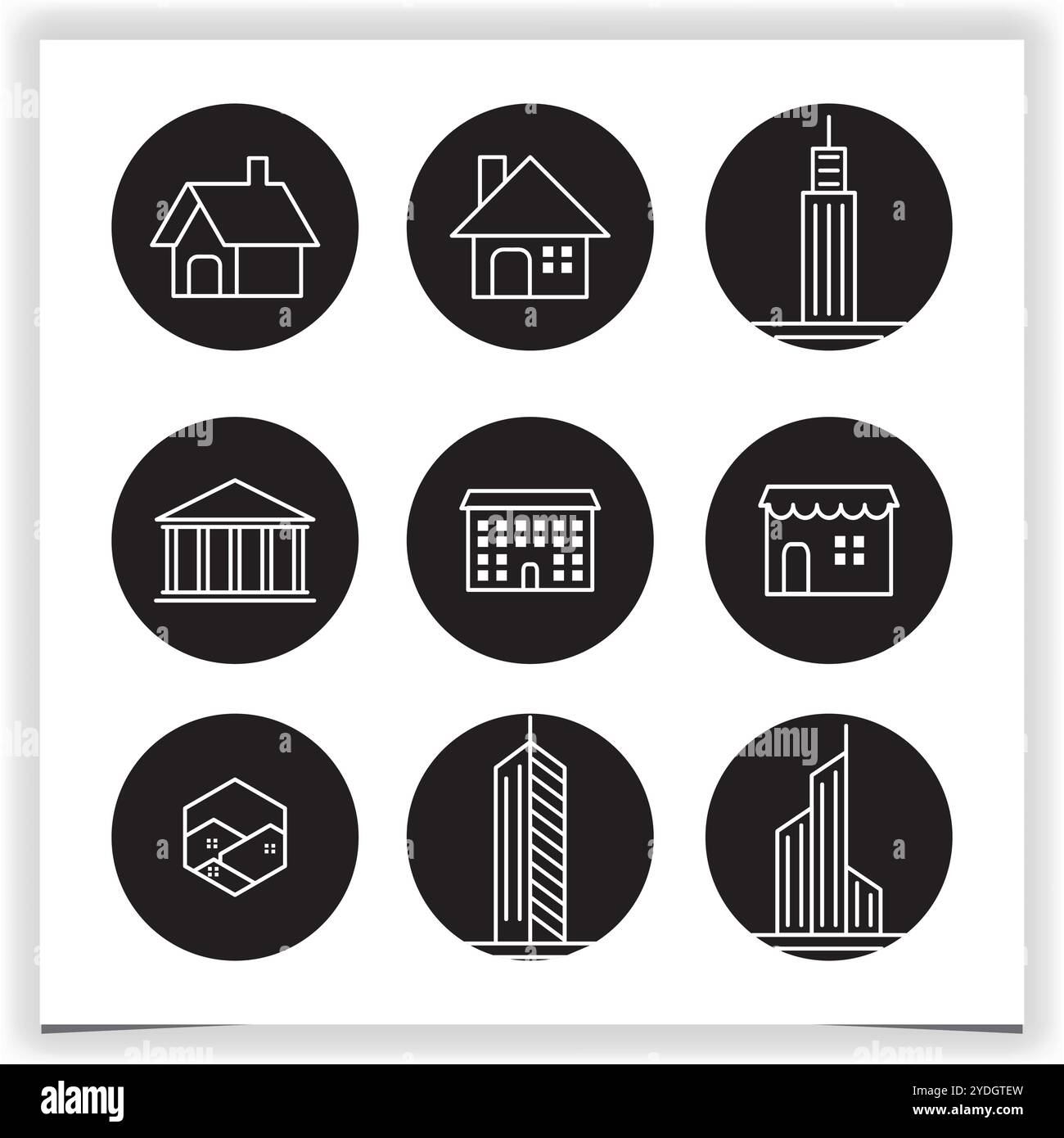 Vector building and real estate icons Stock Vector Image & Art - Alamy